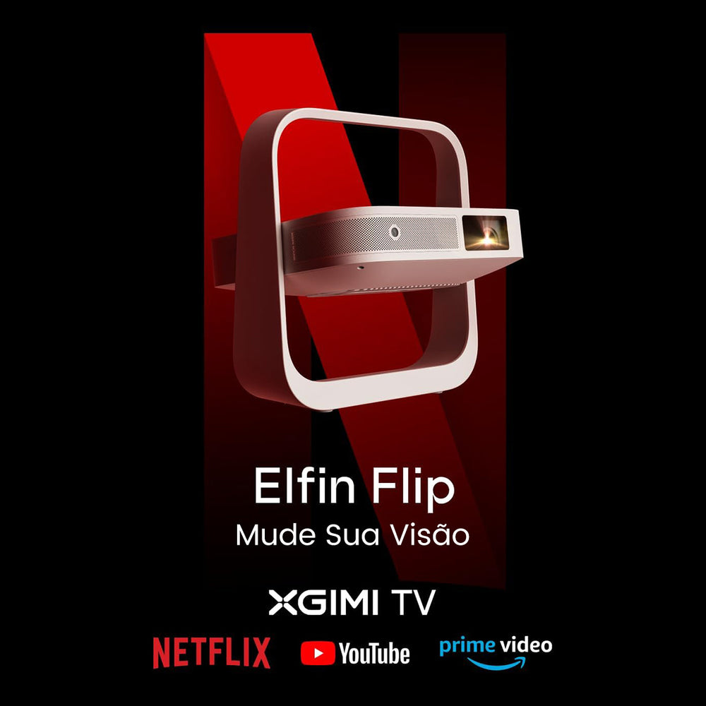 XGIMI Elfin Flip - Projetor Portátil LED DLP 1080p com 400 Lúmens ISO,